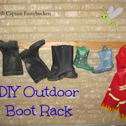 DIY Outdoor Boot Rack - Perfect for Hanging Coats, too!