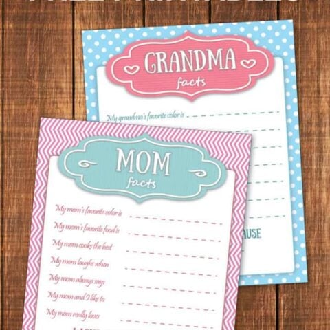 Fun Mother's Day Printables - Mom and Grandma Facts Sheets
