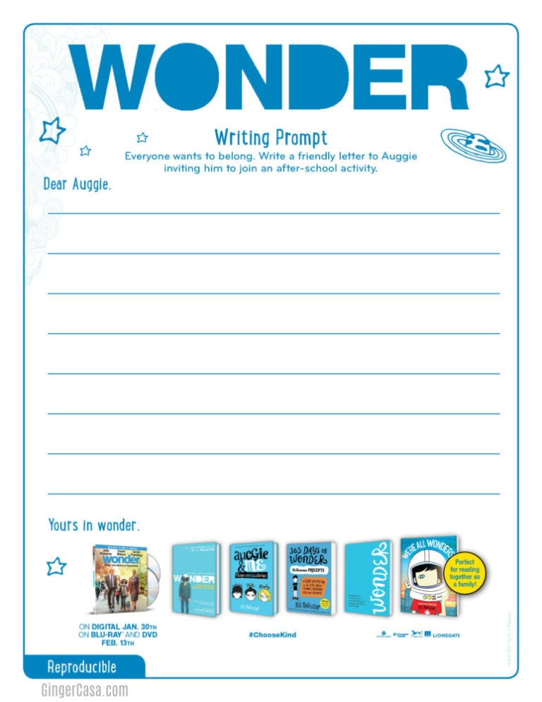 Wonder Movie Activity Sheets - Help Kids Spread Kindness!