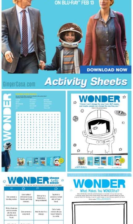 Wonder Movie Activity Sheets - Help Kids Spread Kindness!