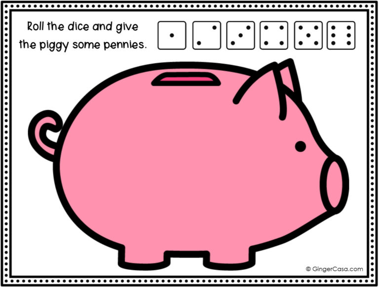 Feed the Piggy Bank Math Activity - Fun, Free Printable!
