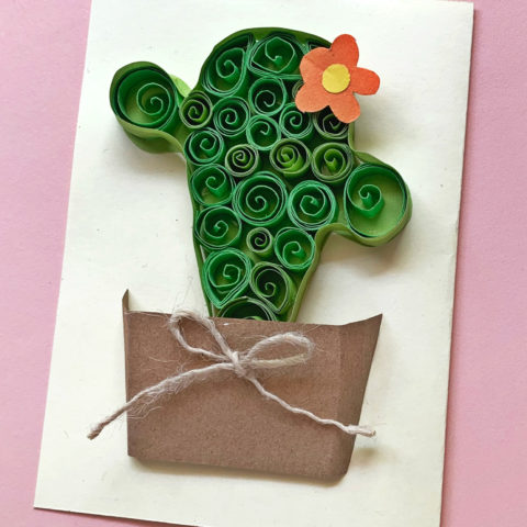 Quilled Cactus Craft for Kids or Adults - With Cactus Template