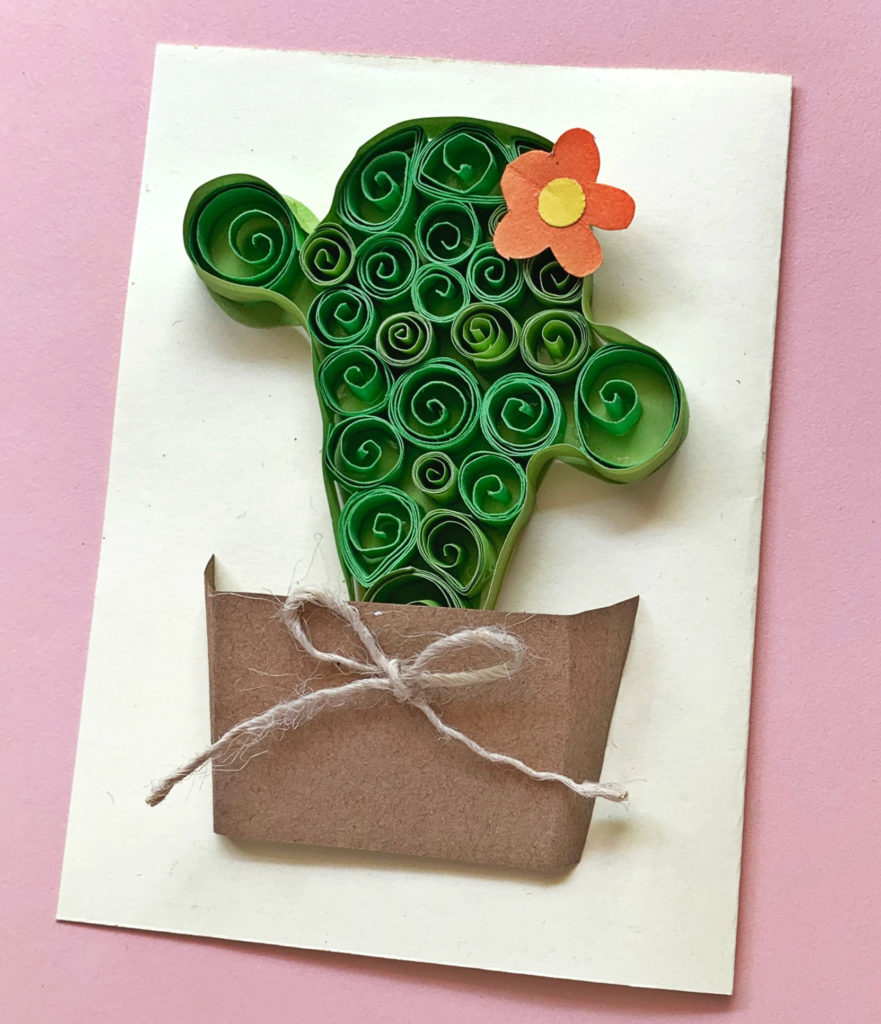 Quilled Cactus Craft for Kids or Adults - With Cactus Template