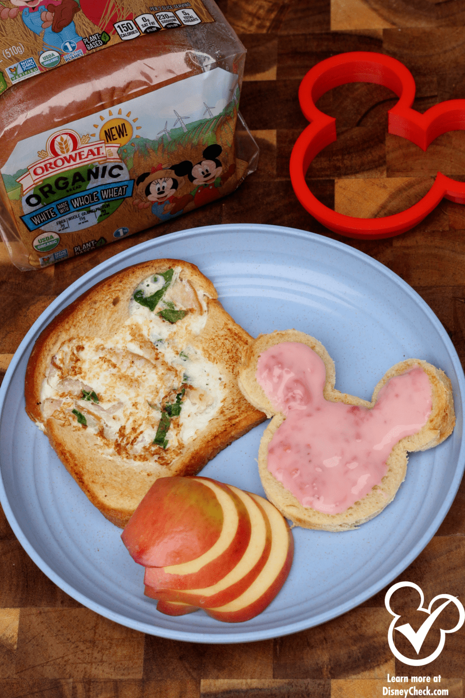Disney's Mickey Mouse Egg White Omelette Toast and Yogurt