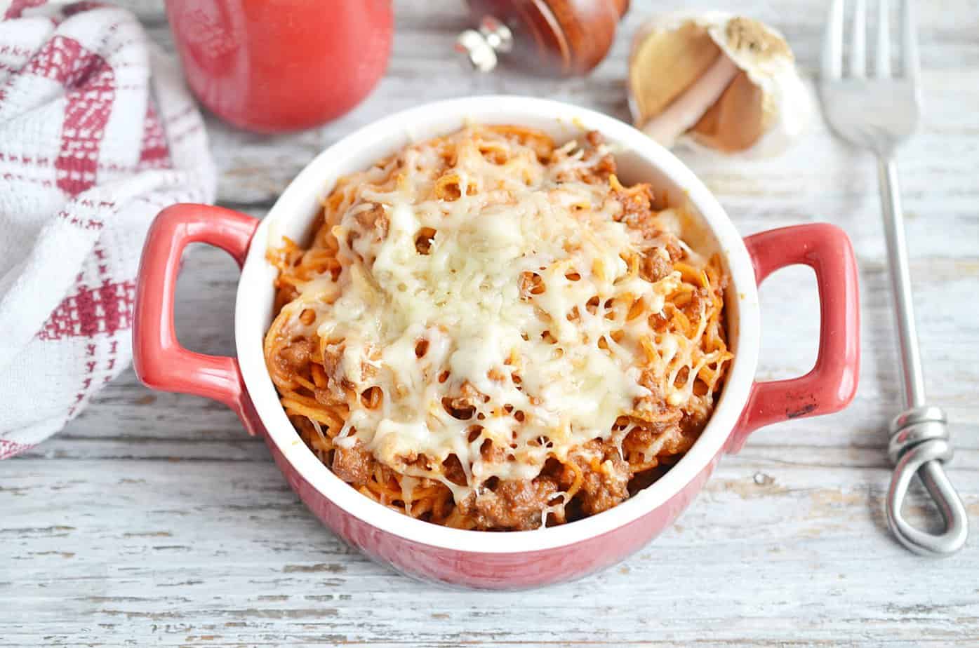 Spaghetti Casserole Recipe for Busy Nights! - Ginger Casa