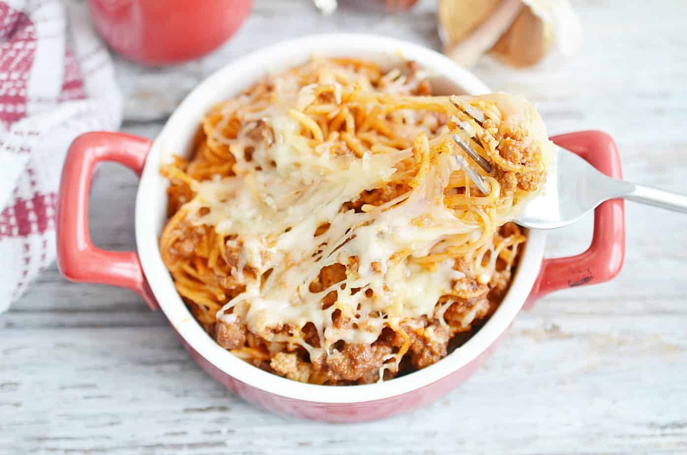 Spaghetti Casserole Recipe for Busy Nights! - Ginger Casa