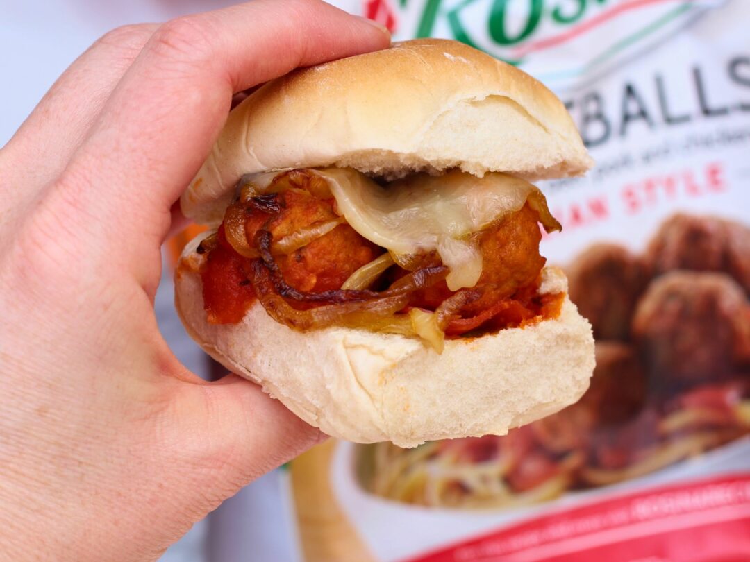 Meatball Sliders with Pepperoni and Caramelized Onions - Ginger Casa